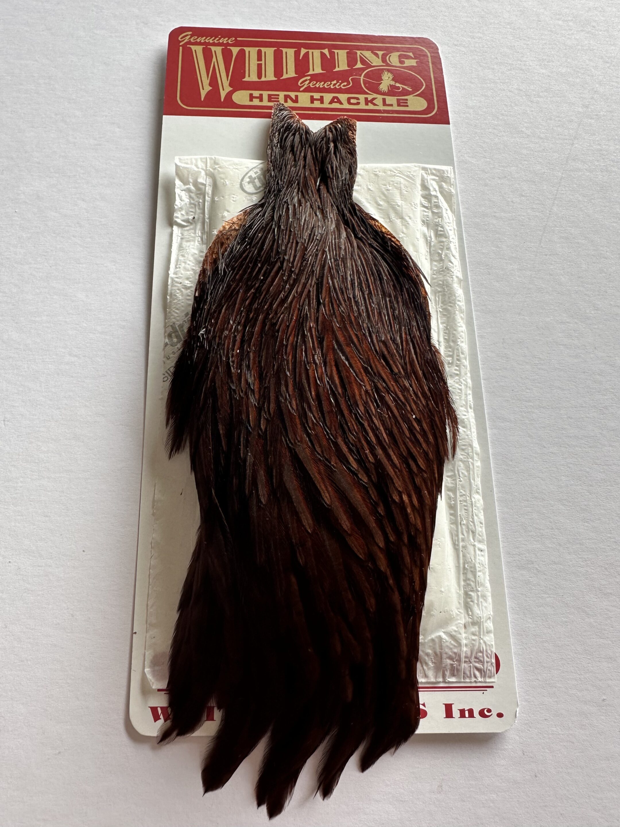 Whiting Hen Cape White Dyed Coachman Brown - Premier Angling