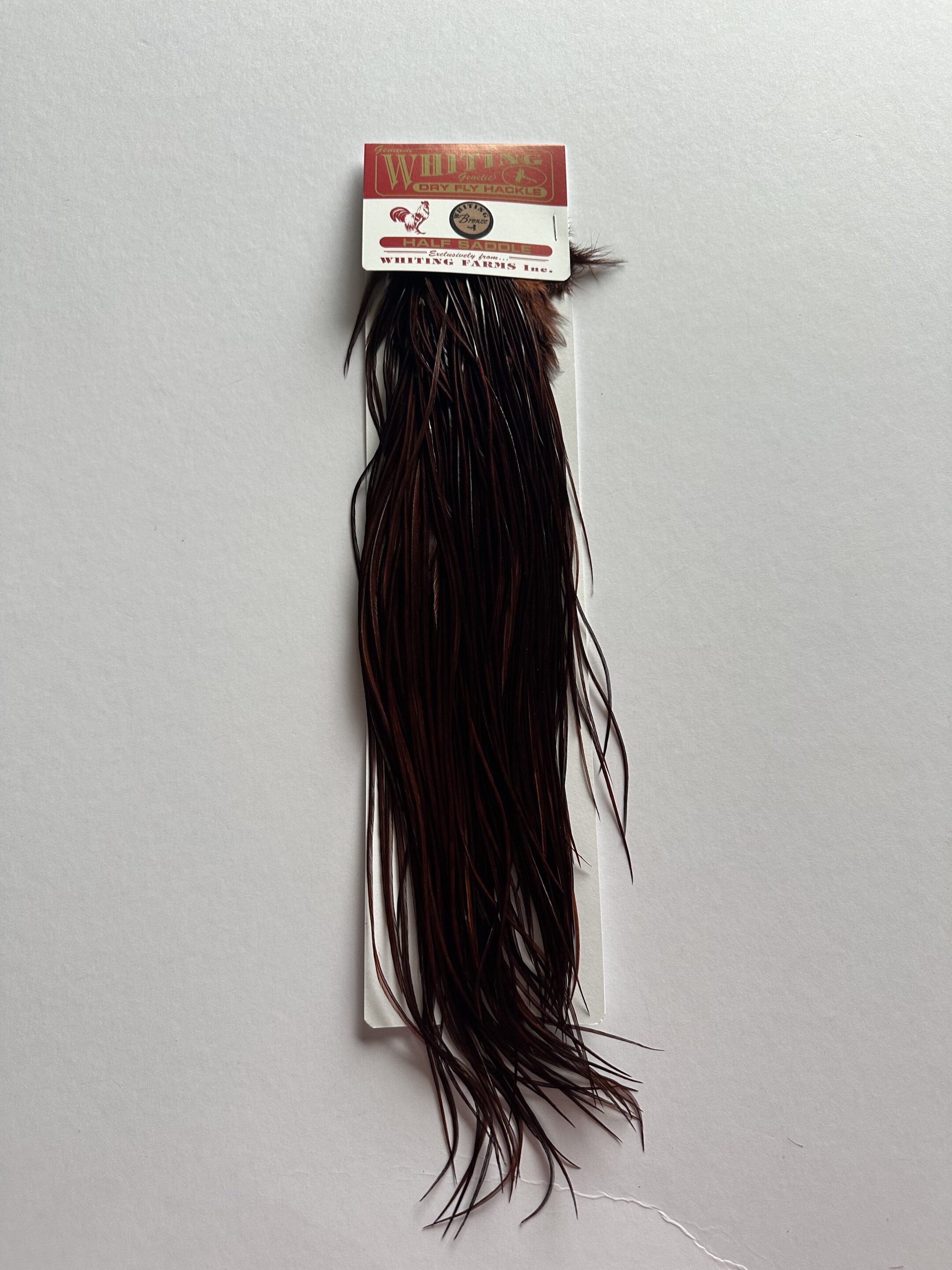 Whiting Bronze Midge 1/2 Saddle White dyed Coachman Brown - Premier Angling